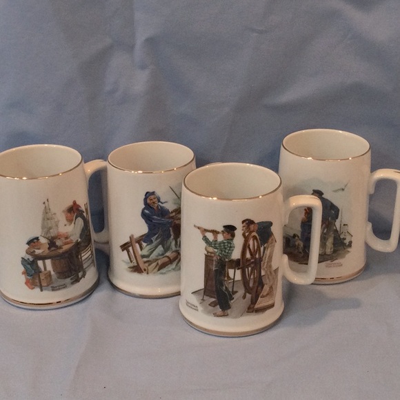 Norman Rockwell | Accents | Norman Rockwell Porcelain Tankards Set Of ...
